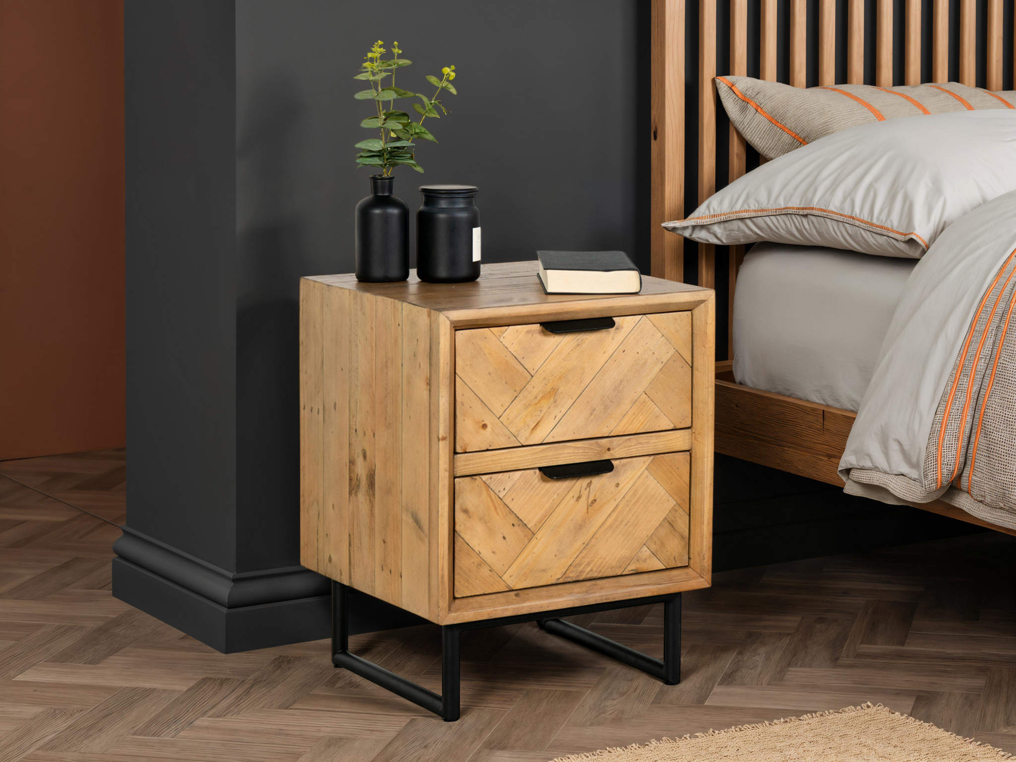 Sydney 2 Drawer Bedside Table