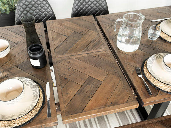 Tulsa Dark Extendable Dining Table (140cm - 180cm) & Gabo Dining Chair